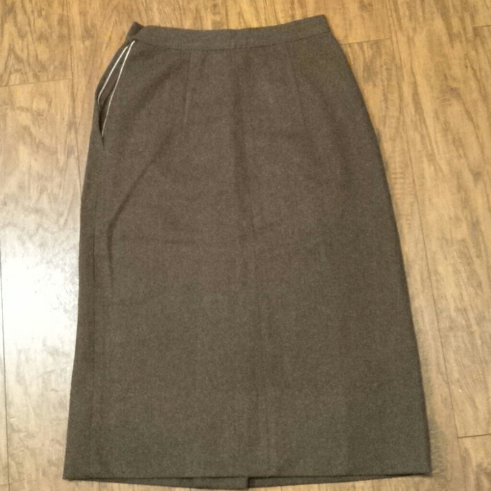 Vintage Chocolate Brown Pencil Skirt - Gem
